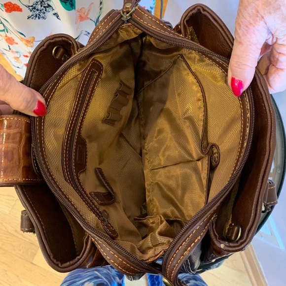 Madi Claire | Bags | Nwt Madi Claire Brown Leather Satchel Handbag ...